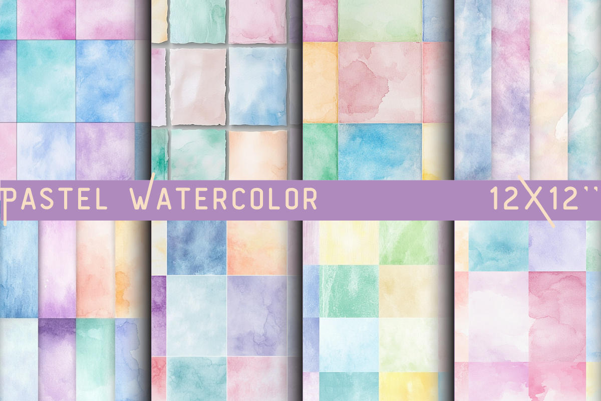 Pastel Watercolor Backgrounds Paper Pack Graphic by DigiArt · Creative ...