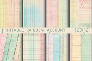 Printable Rainbow Account Book Sheets Graphic by DigiArt · Creative Fabrica