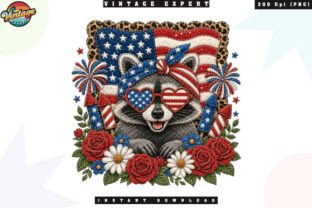 Raccoon American Flag Patchwork PNG Graphic by Vintage Expert ...