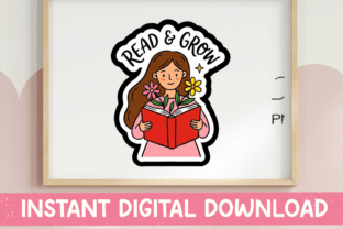 Read and Grow Girl SVG Graphic by October Second · Creative Fabrica