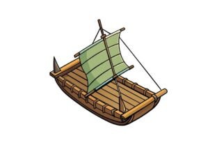 Sailing Raft Cartoon Vector Clipart Graphic by boy.banana · Creative ...