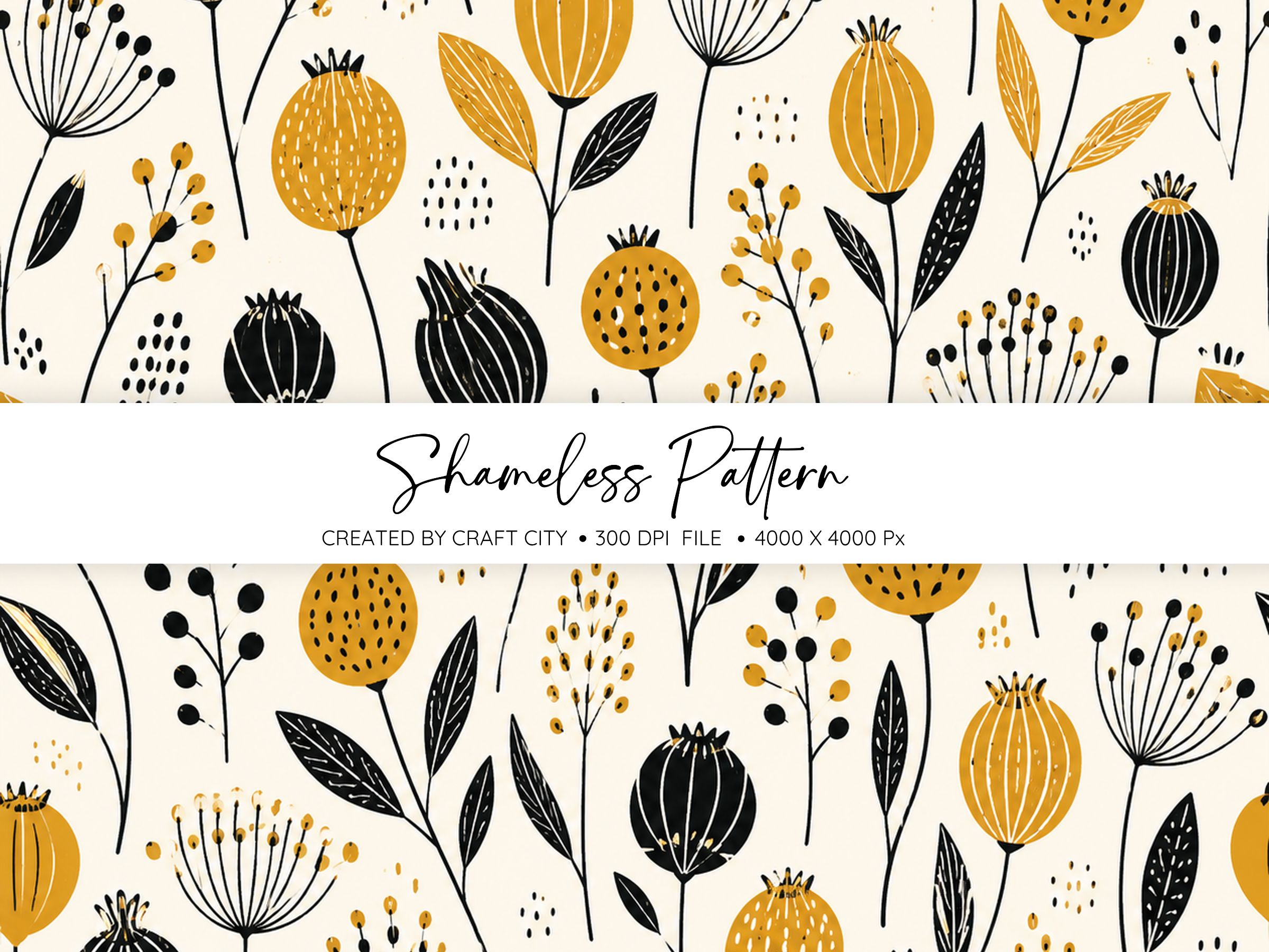 Scandinavian Botanical Leaf Pattern Graphic by Craftcity · Creative Fabrica
