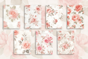 Shabby Chic Rose Paper Background Graphic by DigiArt · Creative Fabrica