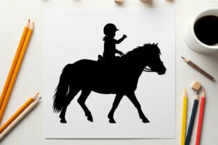 Silhouette of Child Riding Horse in Moti Graphic by sctchcreations ...