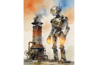 Steampunk Robot Journal Kit, Wallpaper Graphic by Amaze Digital Corner ...