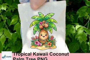 Tropical Kawaii Coconut Palm Tree PNG Graphic by StudioDigitalStore ...