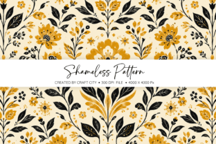 Vintage Folk Garden Floral Pattern Graphic by Craftcity · Creative Fabrica