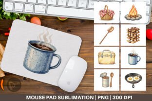 Watercolor Campfire Mouse Pad Design Graphic by Artnoy · Creative Fabrica