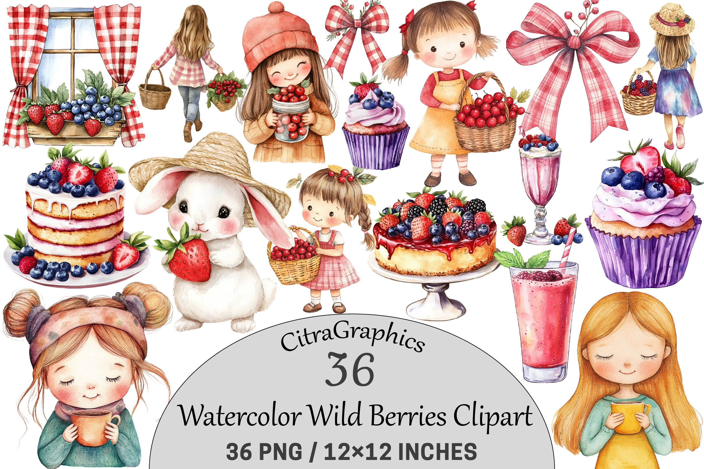 Watercolor Wild Berries Clipart Graphic by CitraGraphics · Creative Fabrica
