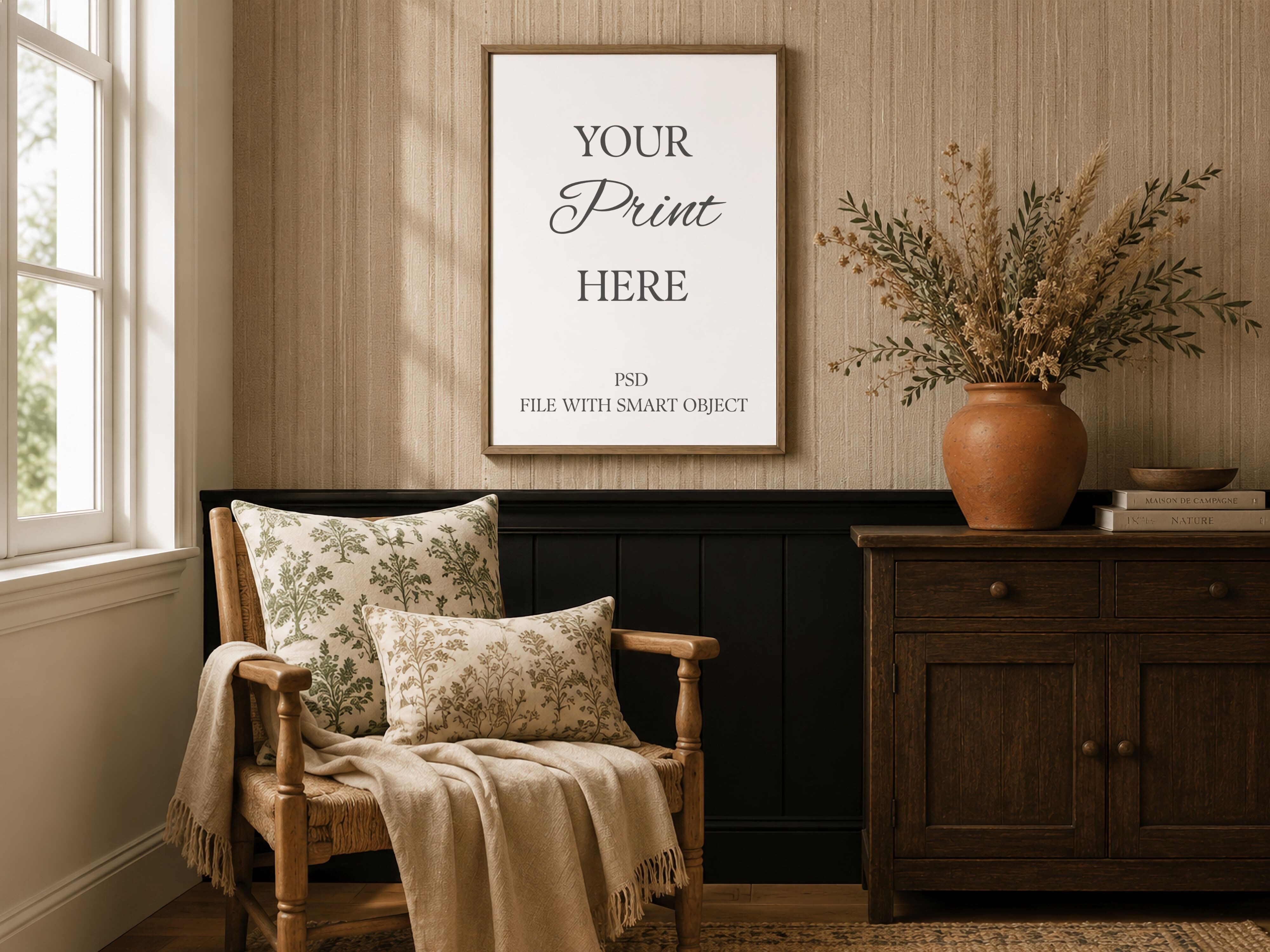 Wood Frame Mockup Vintage Poster Mockup Graphic by Mockups Of ...