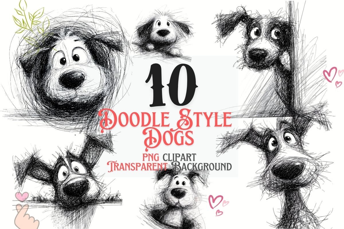 10 Doodle Style Dogs PNG Bundle Graphic by Murmeo Designs · Creative ...