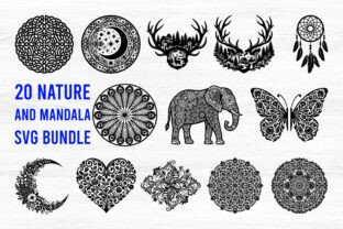 20 Nature and Mandala SVG Bundle Graphic by GFX_Asmany · Creative Fabrica