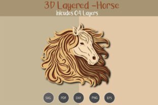 3D Layered Horse SVG Graphic by Arcs Multidesigns · Creative Fabrica