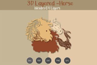3D Layered Horse SVG Graphic by Arcs Multidesigns · Creative Fabrica