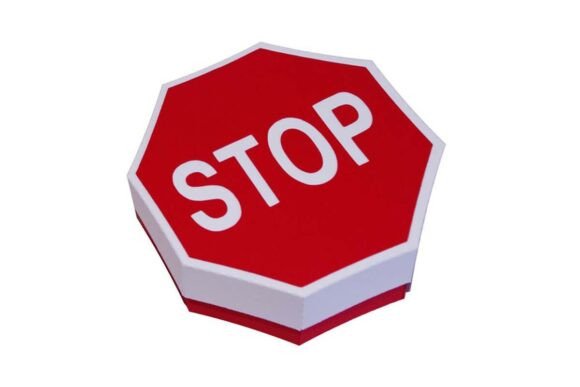 3D Octagonal Stop Sign Box · Creative Fabrica