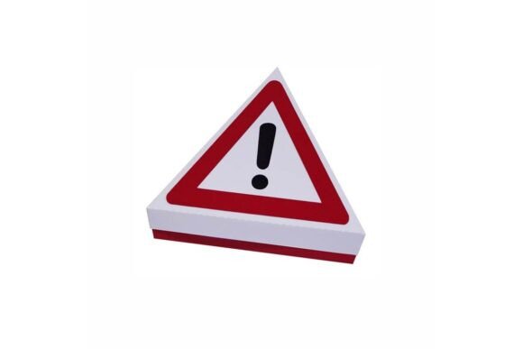 3D Triangle Warning Sign Box · Creative Fabrica