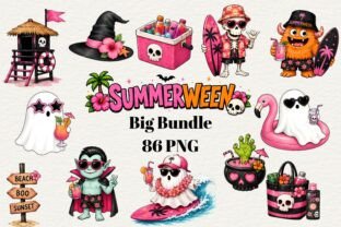 86 PNGs Summerween Beach Clipart Bundle Graphic by zohho house ...