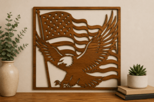 American Eagle Wall Art SVG Laser Cut · Creative Fabrica