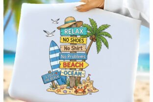 Beach Sign Png, Relax No Shoes No Shirt Graphic by Artistic.Visions ...