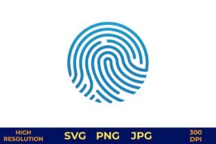 Blue Fingerprint Vector Icon Graphic by designcrafts · Creative Fabrica