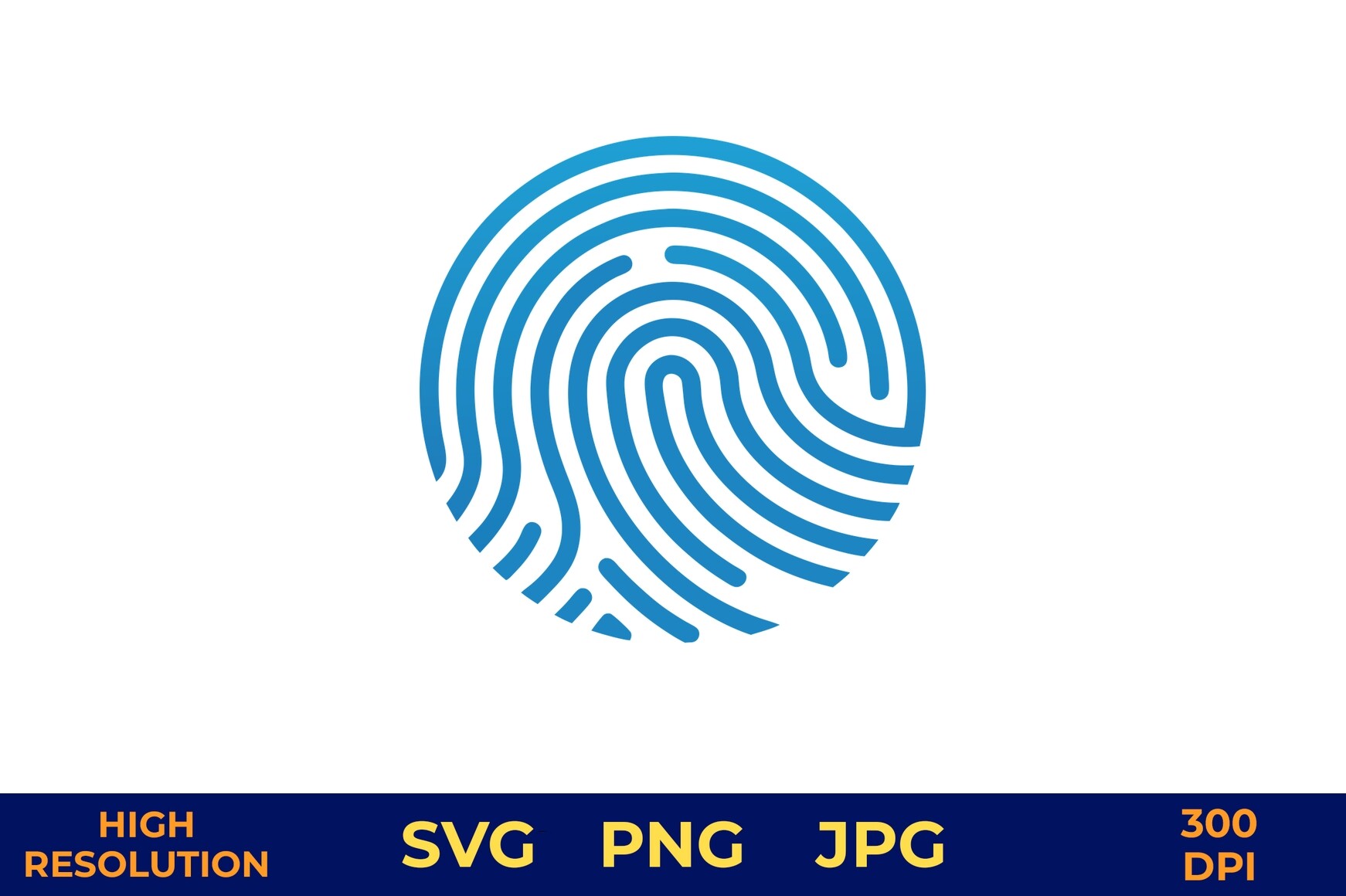 Blue Fingerprint Vector Icon Graphic by designcrafts · Creative Fabrica