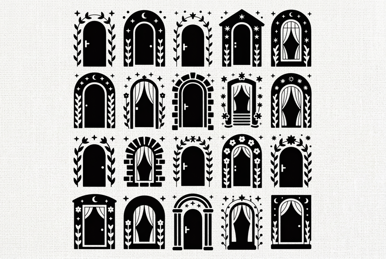 Boho Door SVG Clipart Archway Moon Star Graphic by rabiulalam97677 ...