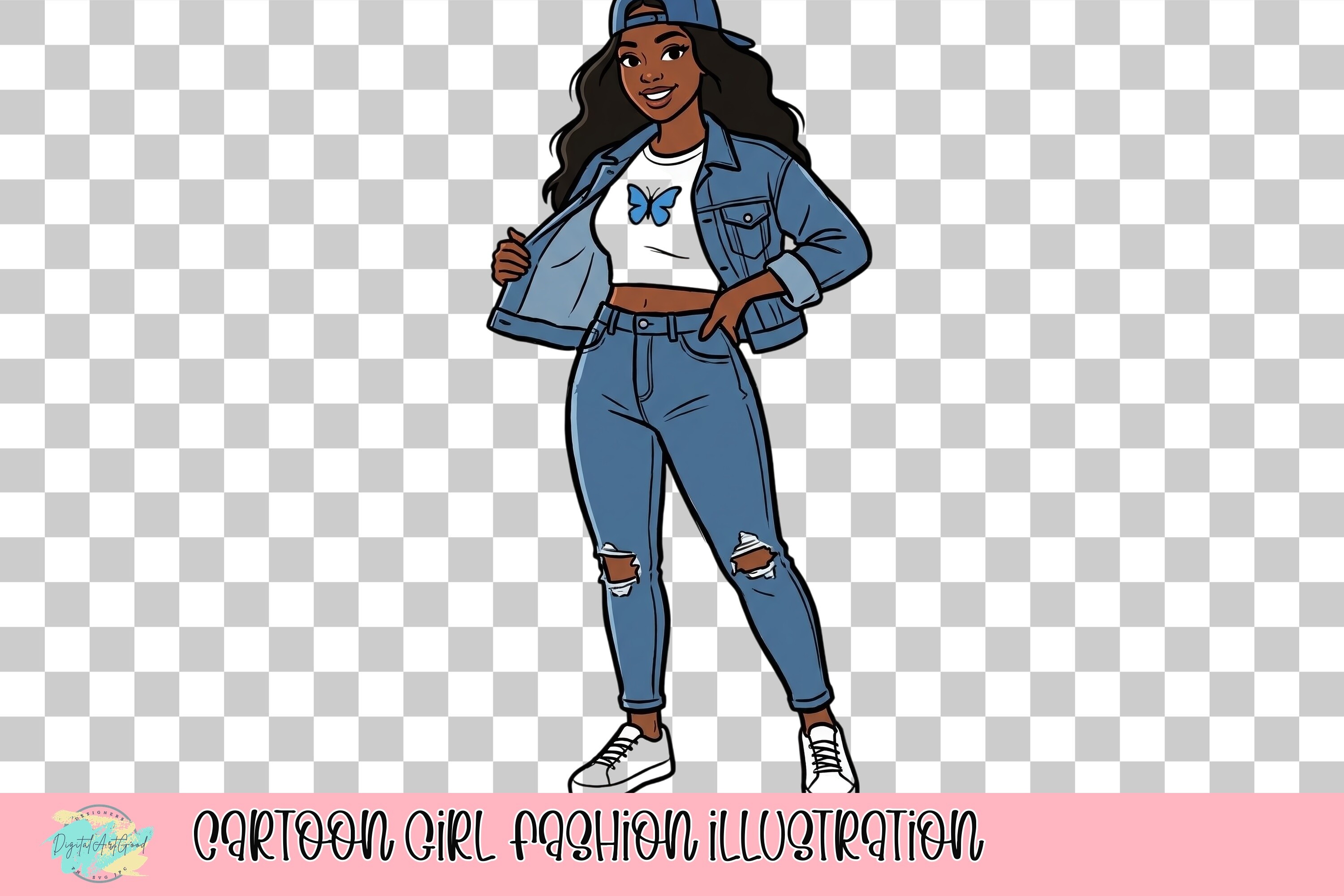 Cartoon Girl Fashion Illustration Graphic by DigitalArtGood · Creative ...