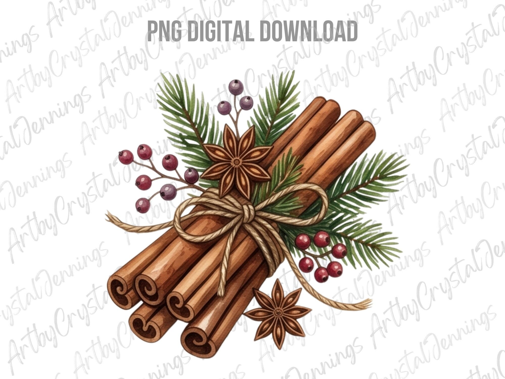 Christmas Cinnamon Sticks PNG Graphic by ArtbyCrystalJennings ...