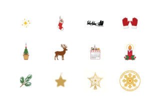 Christmas Coloring Icon Vector Bundle Co Graphic by daliapopi ...