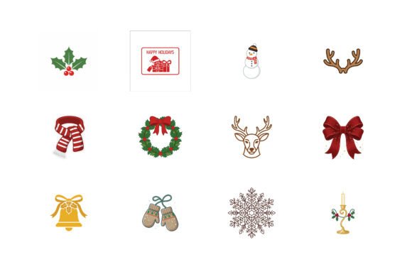 Christmas Coloring Icon Vector Bundle Co Graphic by daliapopi ...