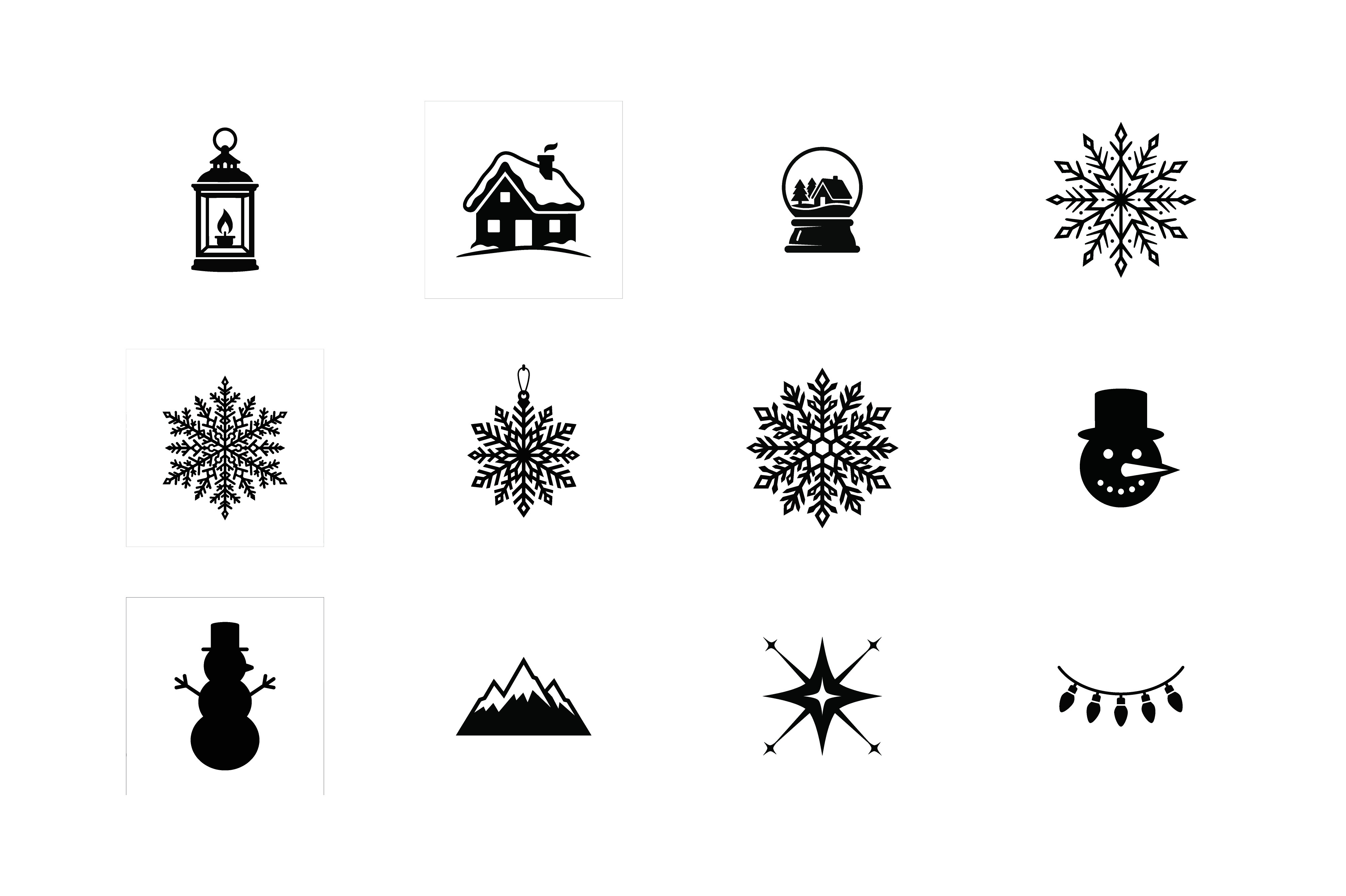 Christmas Icon Vector Silhouette Bundle Graphic by daliapopi · Creative ...
