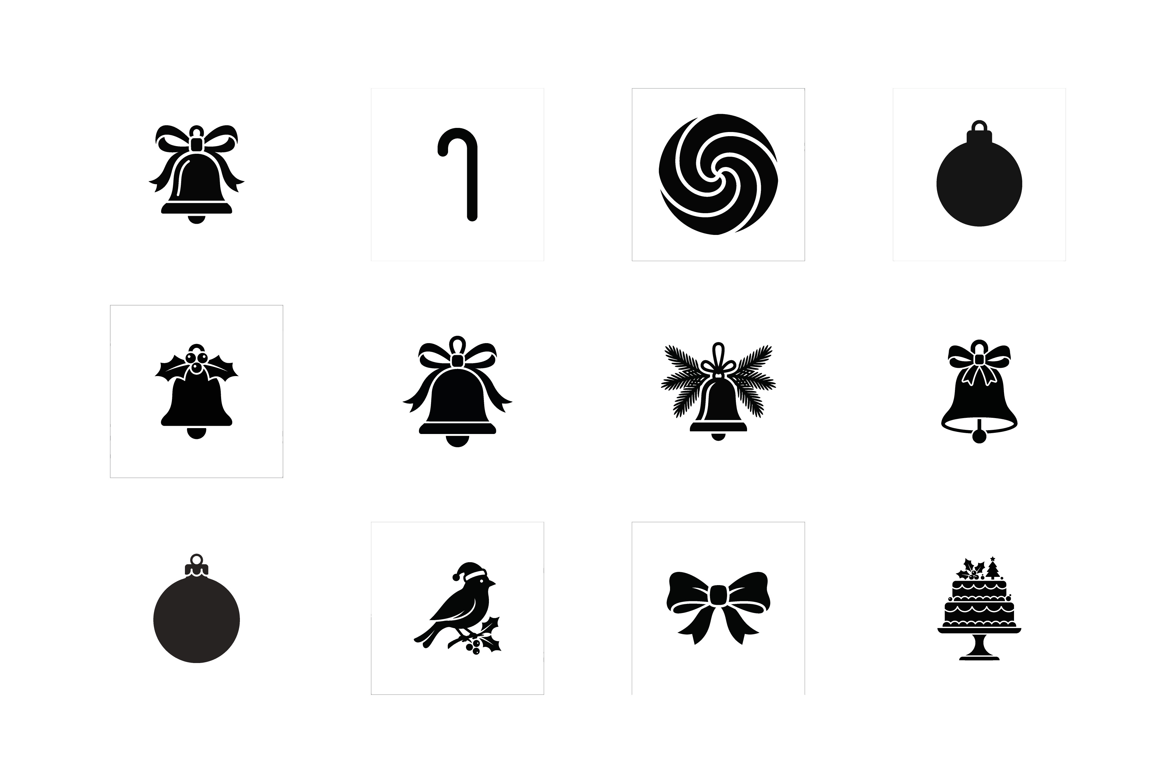 Christmas Icon Vector Silhouette Bundle Graphic by daliapopi · Creative ...