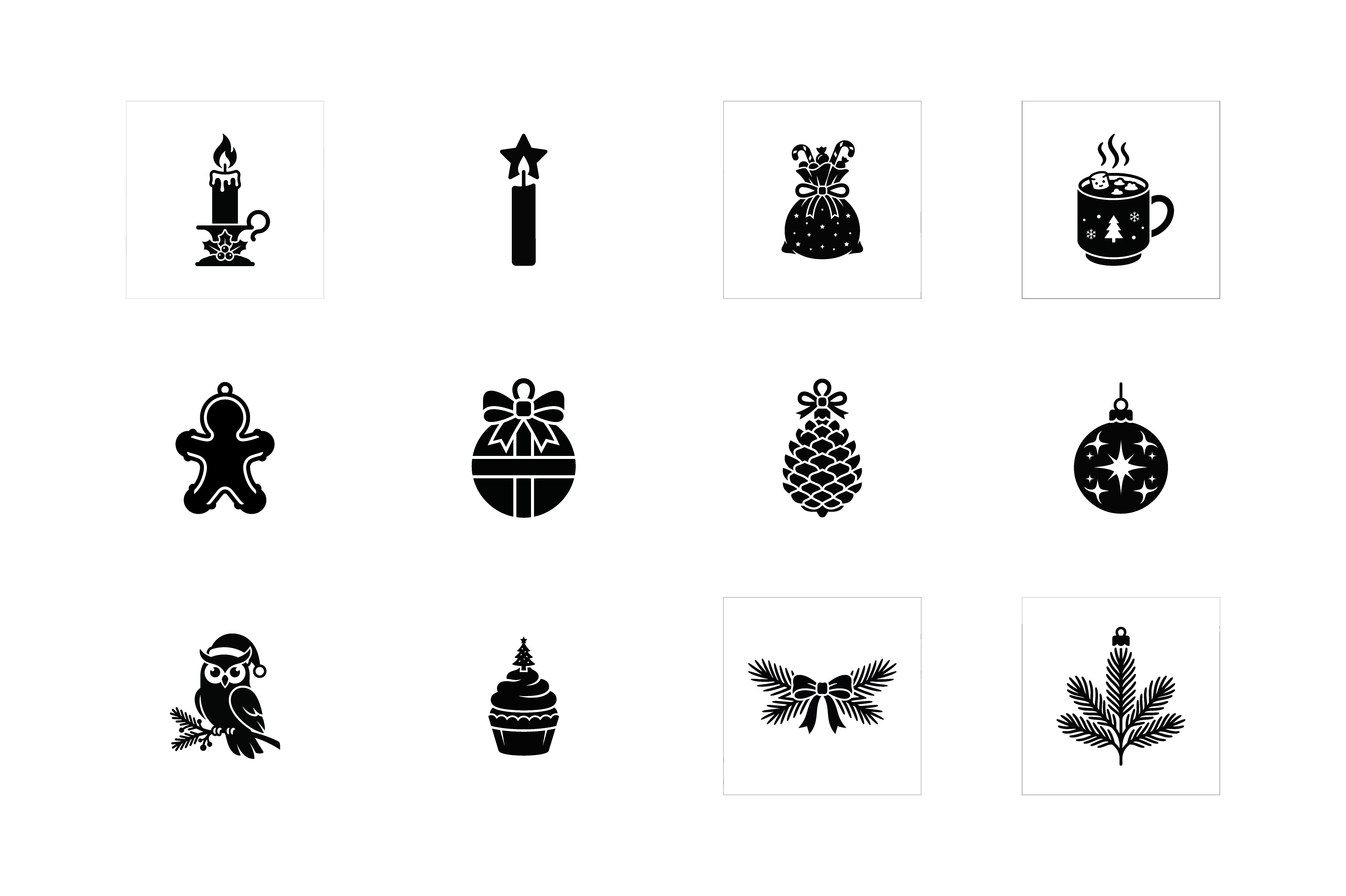 Christmas Icon Vector Silhouette Bundle Graphic by daliapopi · Creative ...