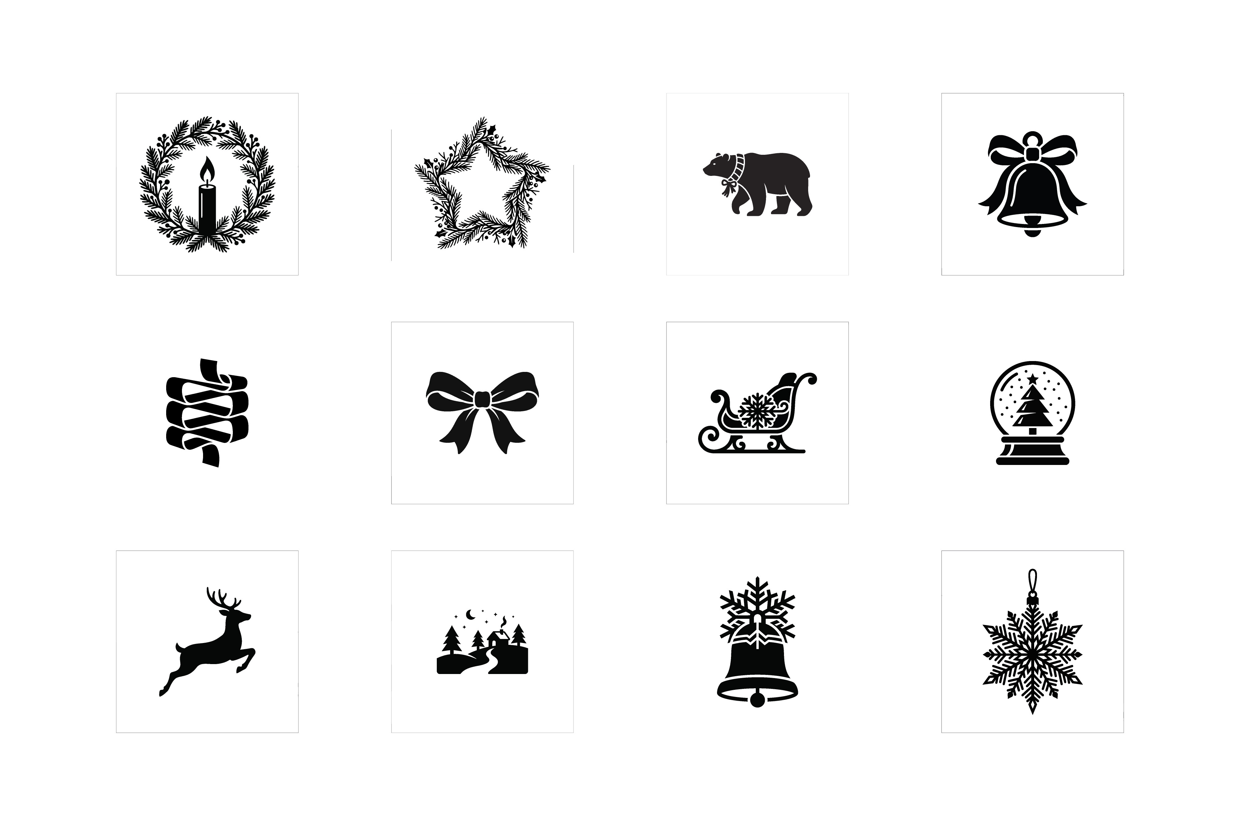 Christmas Icon Vector Silhouette Bundle Graphic by daliapopi · Creative ...