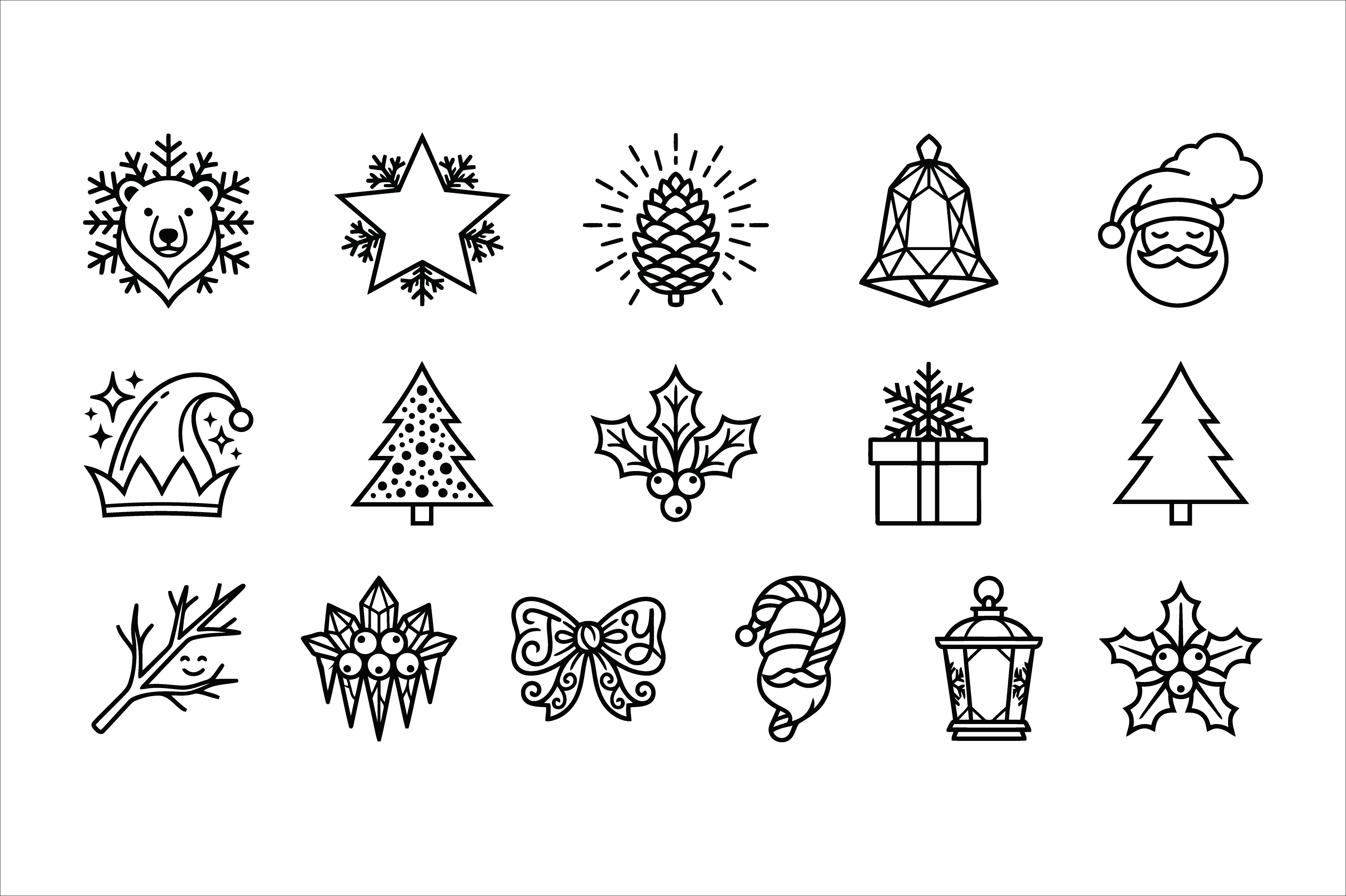 Christmas Icon Vector Silhouette Bundle Graphic by daliapopi · Creative ...