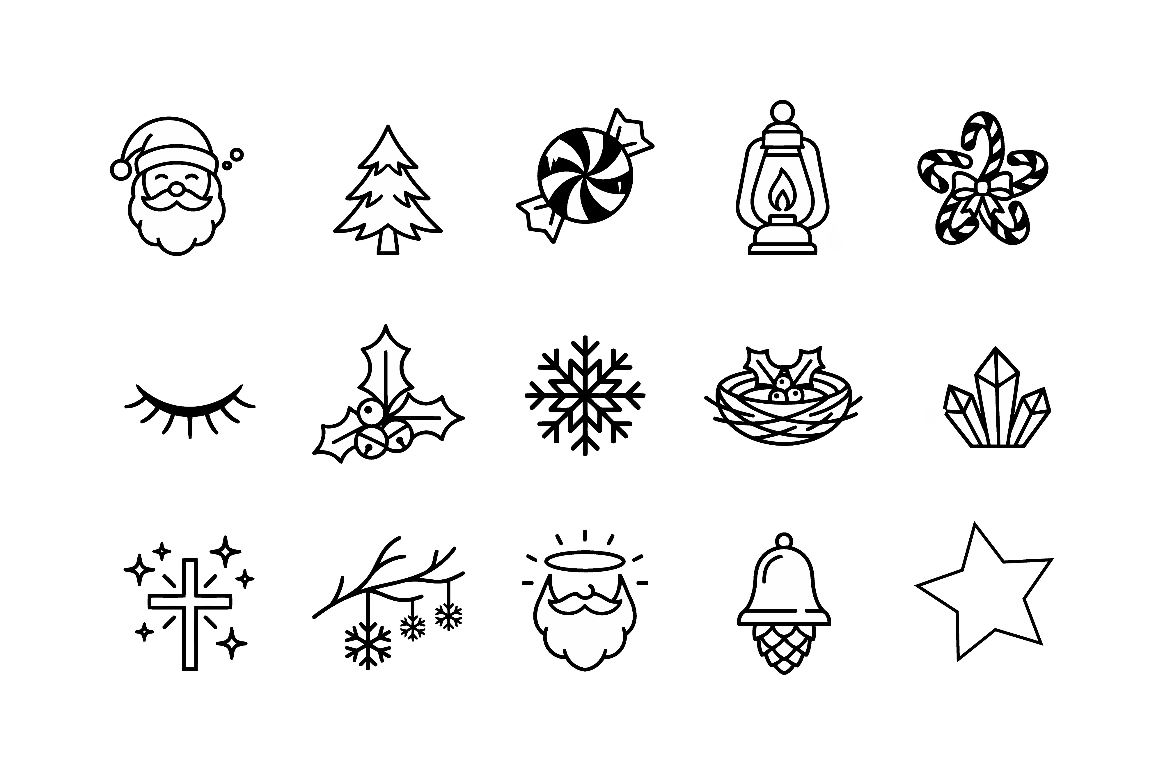 Christmas Icon Vector Silhouette Bundle Graphic by daliapopi · Creative ...