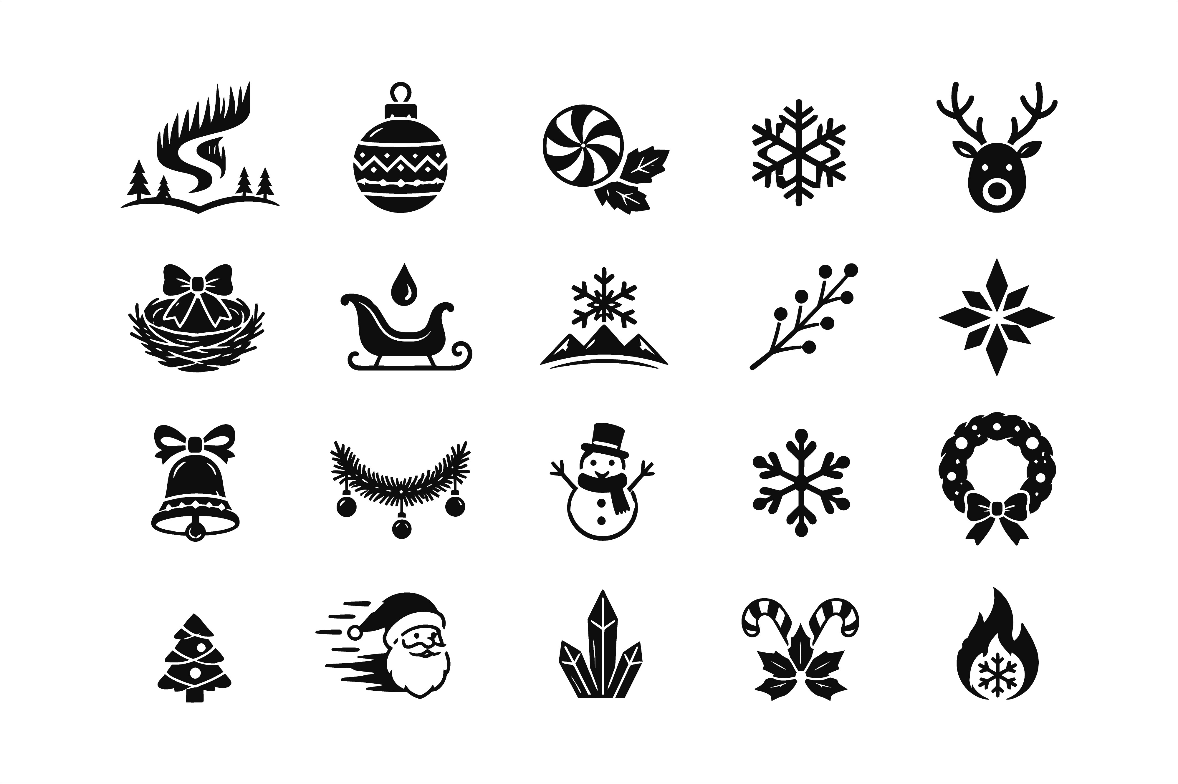 Christmas Icon Vector Silhouette Bundle Graphic by daliapopi · Creative ...