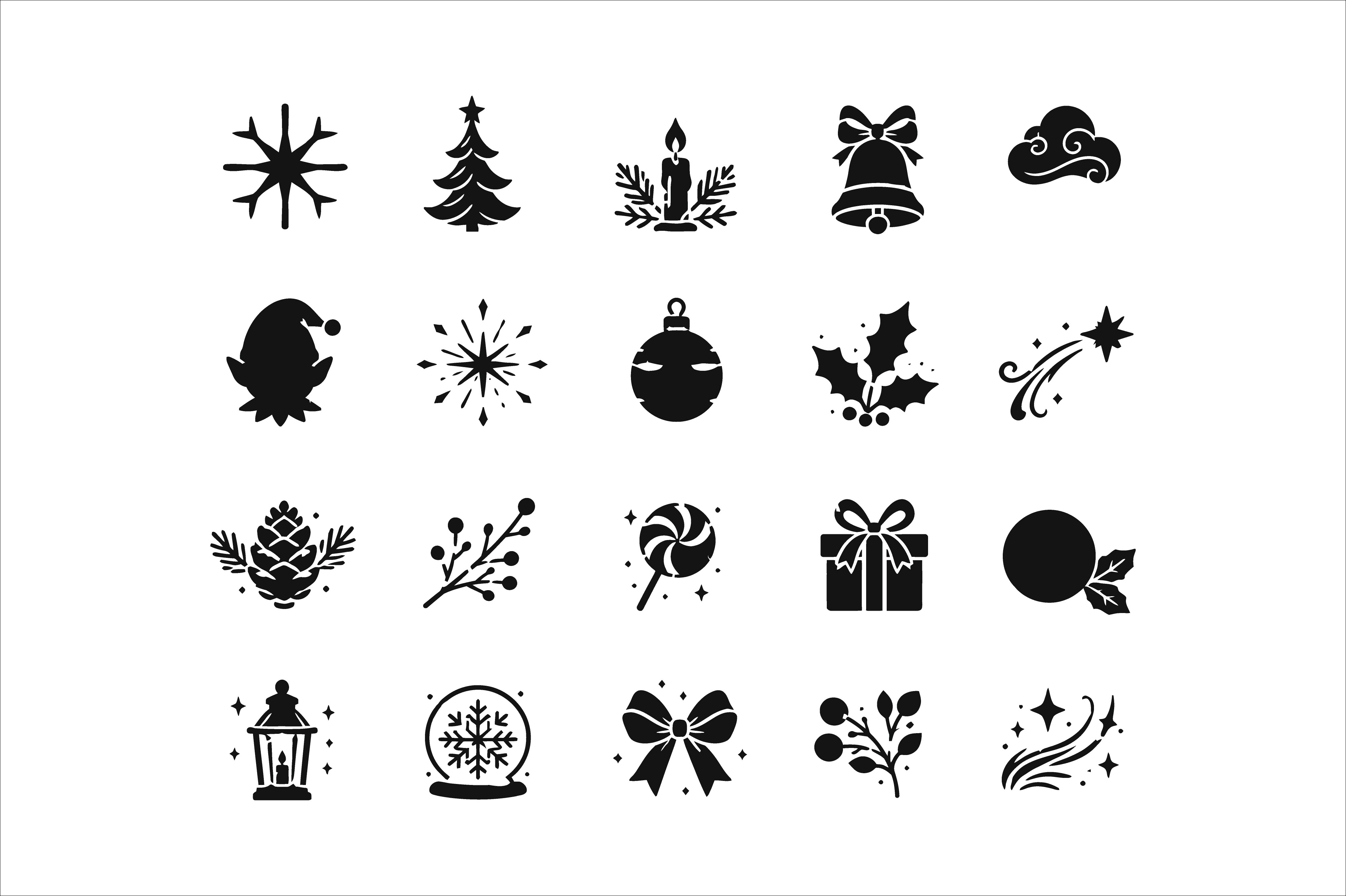 Christmas Icon Vector Silhouette Bundle Graphic by daliapopi · Creative ...