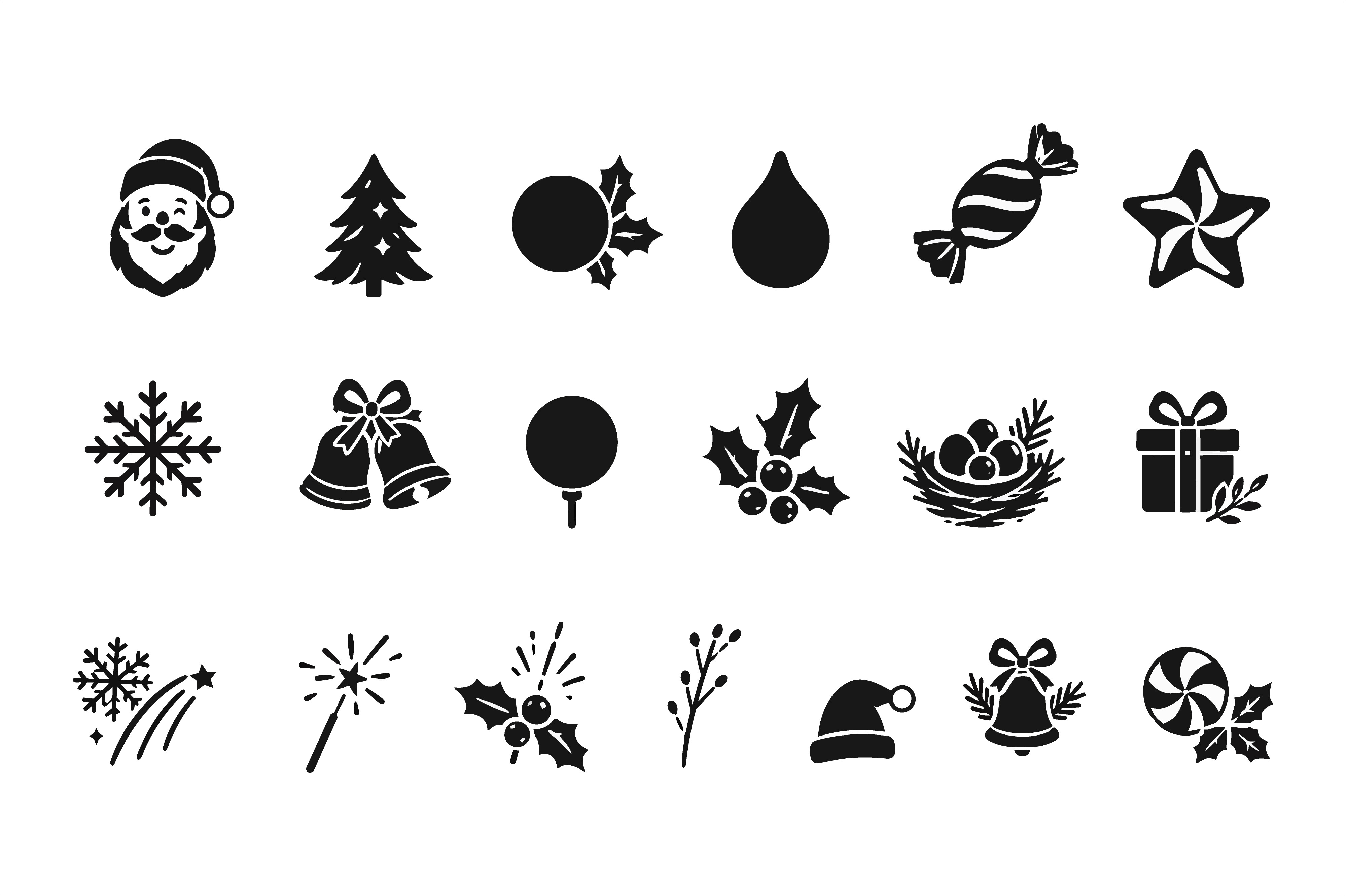 Christmas Icon Vector Silhouette Bundle Graphic by daliapopi · Creative ...