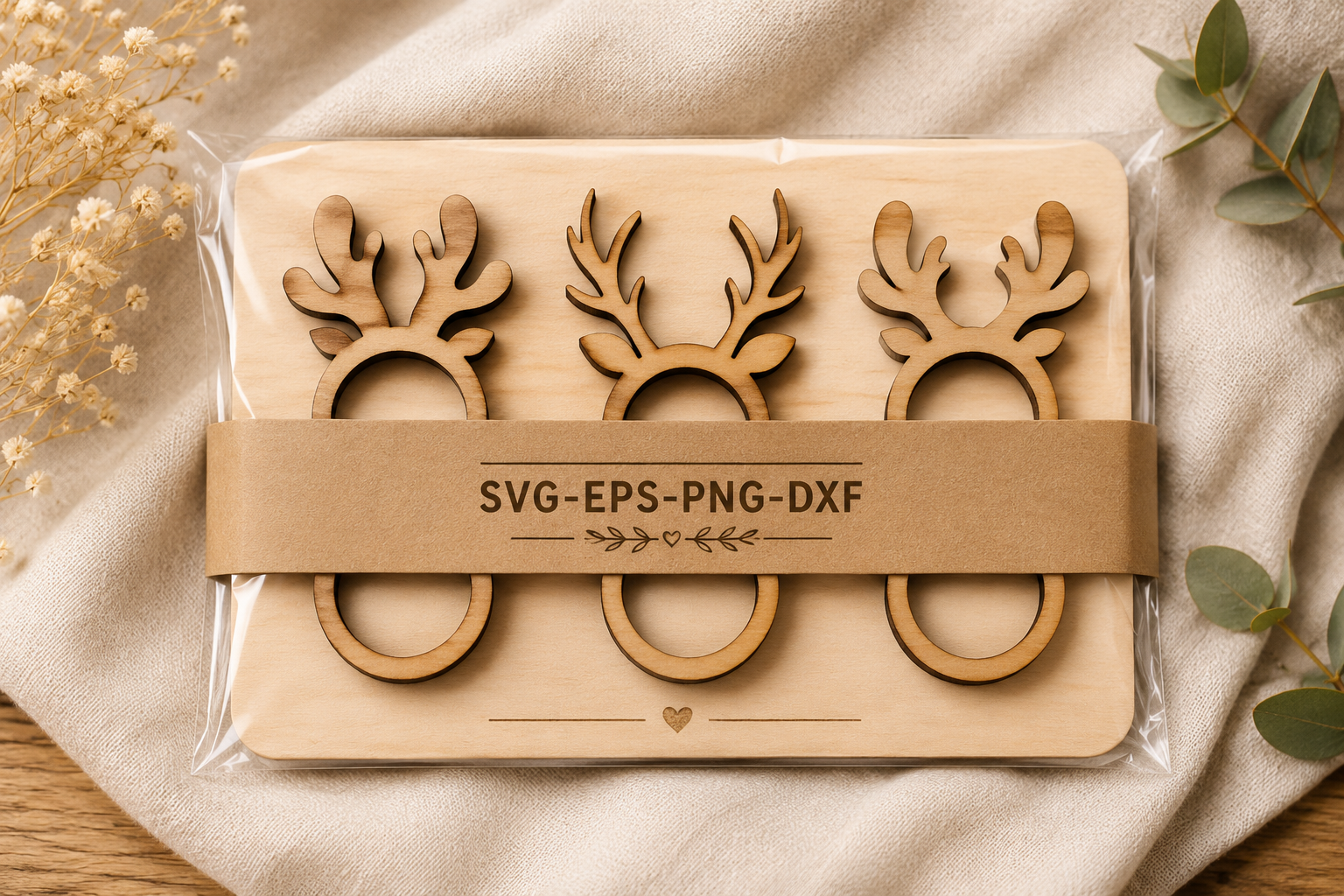 Christmas Reindeer Napkin Ring SVG · Creative Fabrica