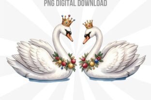 Christmas Swans Watercolor PNG Graphic by ArtbyCrystalJennings ...