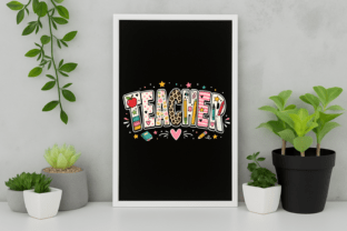 Cute Teacher Typography, Back to School Graphic by Design Wave ...