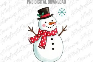 Cute Watercolor Snowman Clipart PNG Graphic by ArtbyCrystalJennings ...