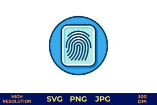 Digital Fingerprint Sensor Security Icon Graphic by designcrafts ...