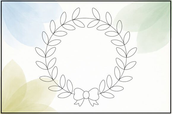 Door Wreath Line Art Graphic by T-Shirt Biz · Creative Fabrica