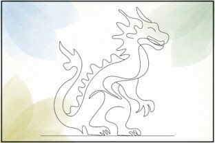 Dragon Line Art Graphic by T-Shirt Biz · Creative Fabrica