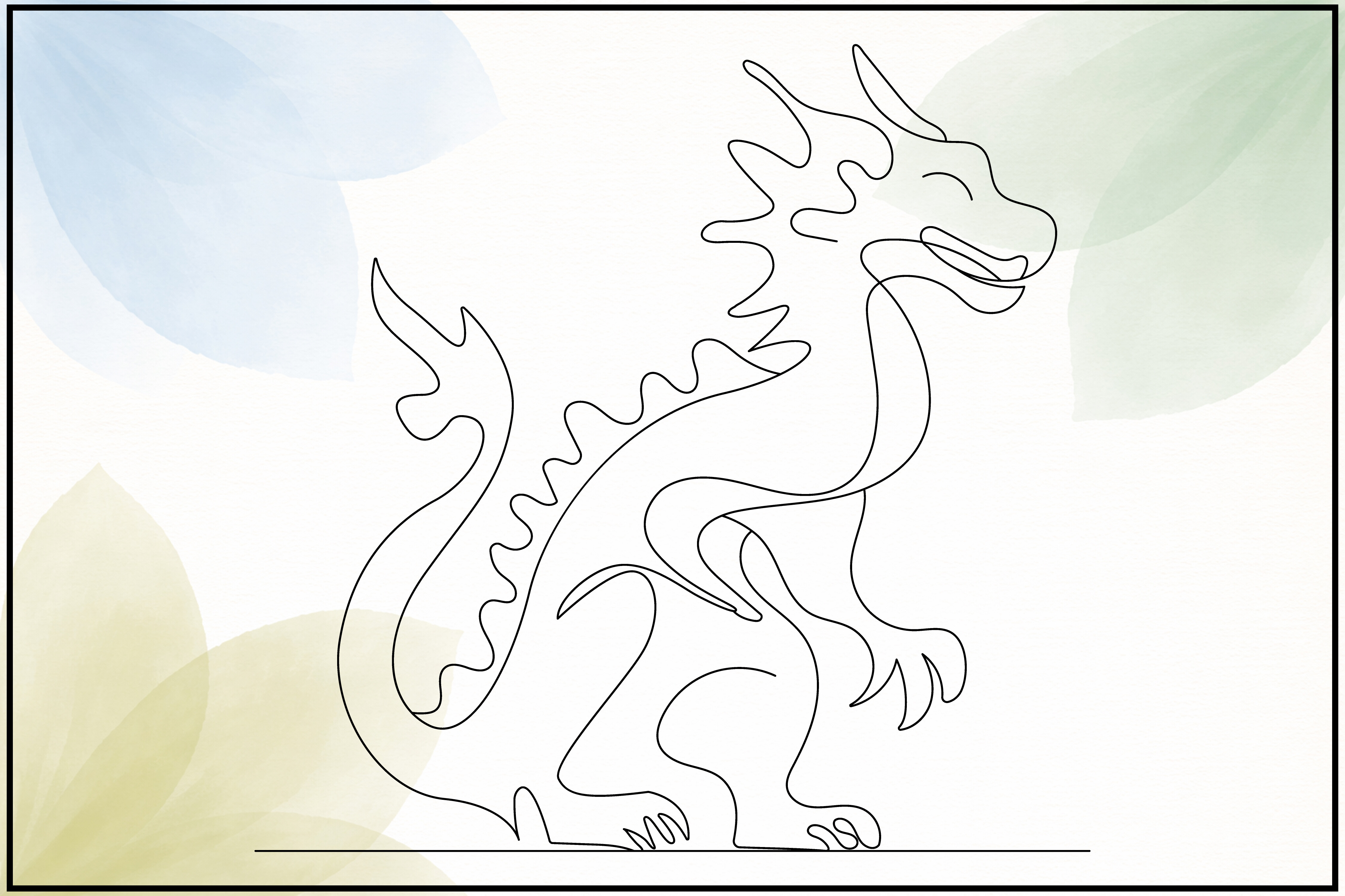 Dragon Line Art Graphic by T-Shirt Biz · Creative Fabrica