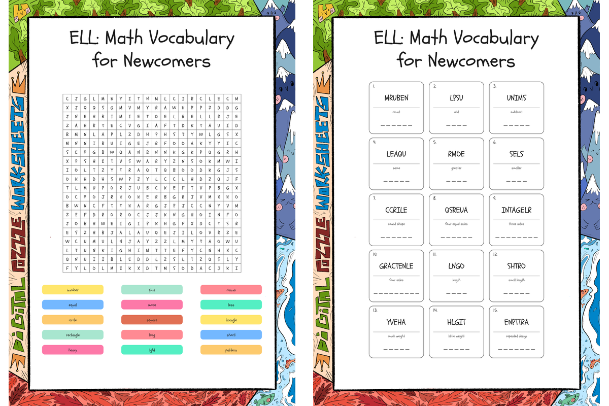 ELL: Math Vocabulary for Newcomers Word Graphic by lapiiin art ...