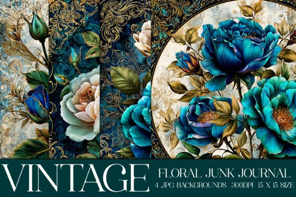 Vintage Floral Backgrounds, S10 Graphic by Designing with Marlo ...