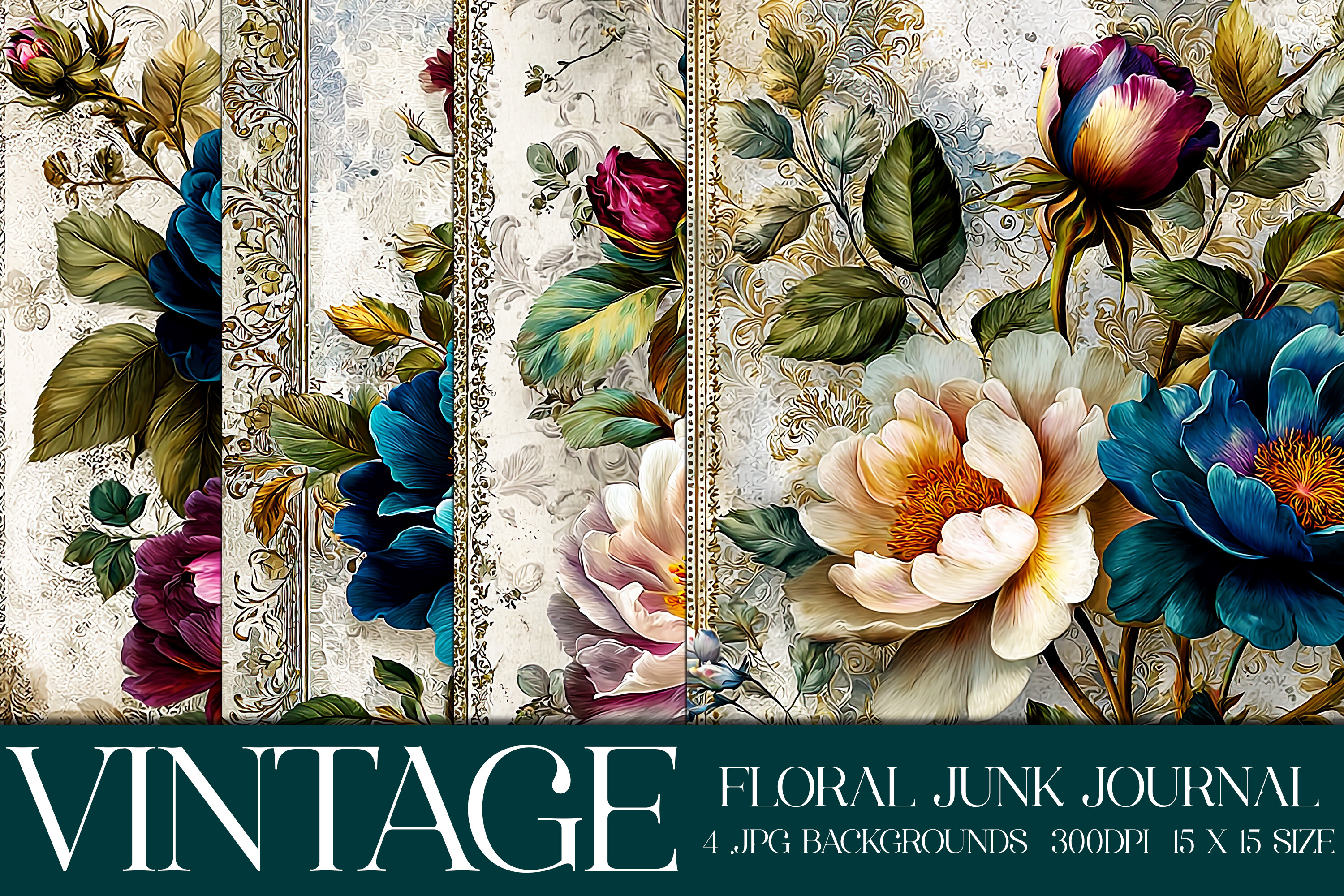 Elegant Floral Backgrounds, S15 Graphic by Designing with Marlo ...